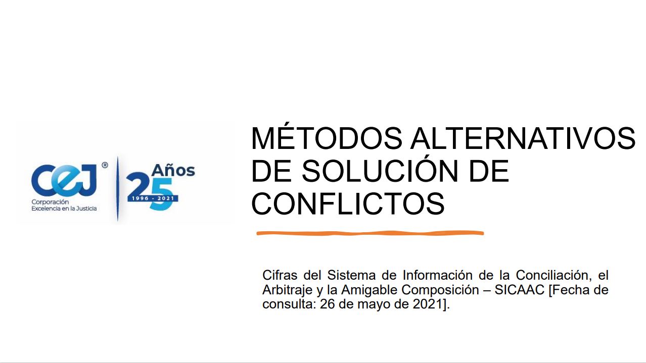 Cifras Sobre Los Métodos Alternativos De Solución De Conflictos